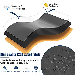 TORUTA Outdoor Rocking Chair Cover 27.5" L x 32.5" D x 39" H Grey 420D Waterproof Oxford Fabric Production Patio Furniture Rocking Chair Covers (Black-1 pack, 27.5" L x 32.5" D x 39" H)