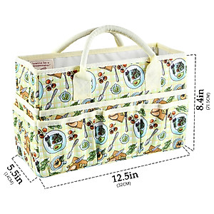 qianshan Craft Organizer Bag with Multiple Pockets, Large Art Storage Caddy with Handles for Art, Craft, Sewing, Make-up，Scrapbooking, Medical, and Office Supplies Storage.Yellow Lunch