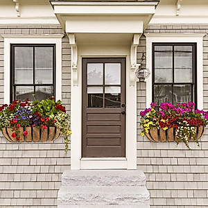 Sekcen Railing Planter Window Box Deck Balcony Rail Planter 24 Inch for Porch Fence Patio Outdoor 4 Pack