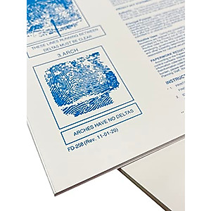 FD 258 Fingerprint Card Kit (6 Cards) with Reusable Ink Pad, Correction Tabs and Instructions (FD258)