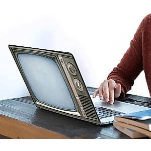 KSK KAISHEK Compatible with Macbook Air 13 inch Case 2018-2021 Release Retina Display Model A2337 M1 A2179 A1932, Plastic Hard Protective Shell & Black Keyboard Cover, Vintage TV