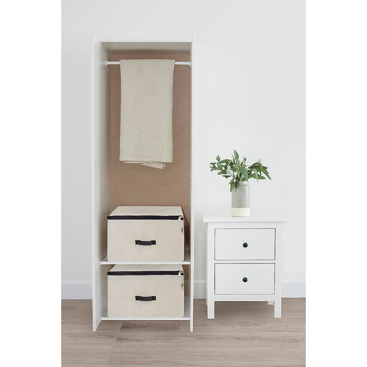 Canvas Storage Bags for Comforters and Blankets - X-Large Zippered Storage Bags for Blankets, Comforters, and Clothes - Easy Storage Under Bed, 100% Cotton, Breathable with Carrying Straps (2 Bags)