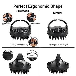 KKD Hair Scalp Massager Shampoo Brush, Scalp Care Hair Brush with Soft Silicone Scalp Massager, Exfoliate and Remove Dandruff, Promote Hair Growth ( Black)