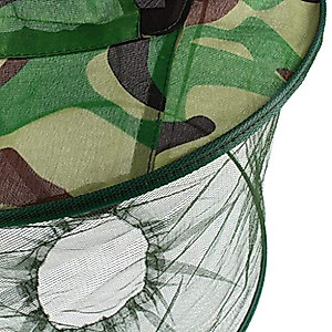 Gybai Mosquito Green Camouflage Insects net Head mesh Protection Cap Outdoor Garden Supplies