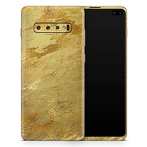 DesignSkinz Molten Gold Digital Foil Swirl V6 Protective Vinyl Decal Wrap Skin Cover Compatible with The Samsung Galaxy S20 (Screen Trim & Back Glass Skin)