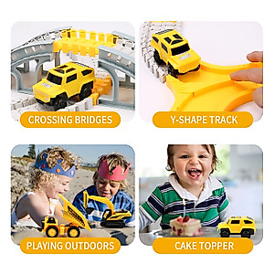 LIKID 346PCS Construction Race Tracks for Kids Boys Toys,Track Series,Construction Car and Flexible Track Playset Create A Engineering Road Toys for 3 4 5 6 7 8 Years Old Boys Girls DIY Gift