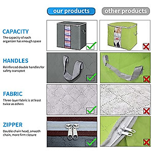 Underbed Storage Containers Large Storage Bags with Clear Window, Reinforced Handles, Thick Fabric for Blankets, Comforters, Clothing, Bedding