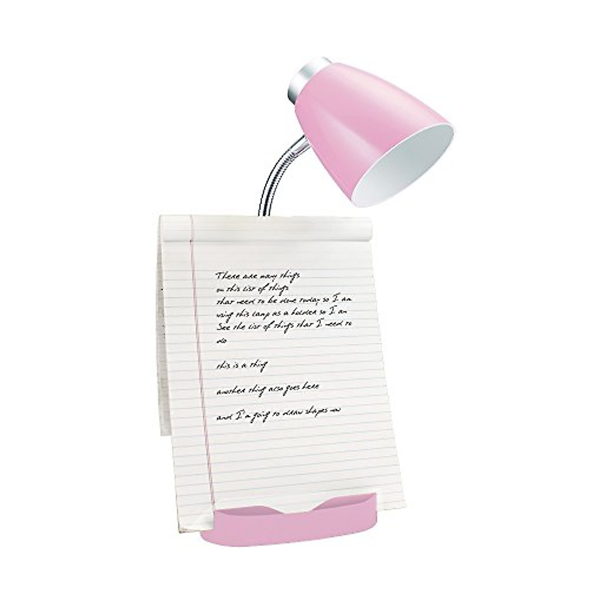 Limelights LD1002-PNK Gooseneck Organizer iPad Stand or Book Holder Desk Lamp, Pink 6.5 x 6.5 x 18.5