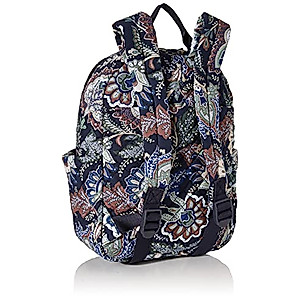Vera Bradley Women's Cotton Small Backpack, Java Navy Camo - Recycled Cotton, One Size
