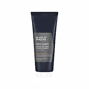 Scotch Porter Curls & Waves Leave-In Hair Conditioner for Men | Superior Smoothness & Definition | Free of Parabens, Sulfates & Silicones | Vegan | 7.1oz Bottle