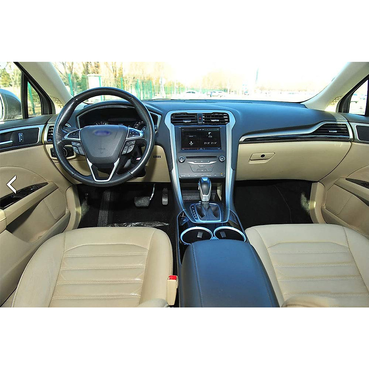 Car Dashboard Cover for Ford Fusion Mondeo 2013-2018 Dash Mats Shade Protective Pad(Premium Carpet, Black)