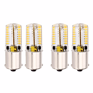 Ba15s 1156 P21w Led 12V Ac/Dc 6w Low Voltage Bulbs, 1141 S8 Single Contact Bayonet Base, 3000K Warm White, for Landscape Lighting, RV, Camper, Outdoor Path Lighting Deck Lighting. (Pack of 4)
