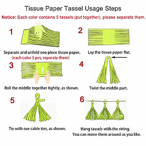 Aonor Gold White Pink Tassel Garland for Baby Shower Decorations Bridal Shower Birthday Party Decorations 15PCS