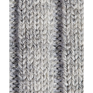 State Cashmere Unisex Ribbed Socks 100% Pure Cashmere Super Soft Bed Cuff Socks (Pale Charcoal, Small/US 6-11)