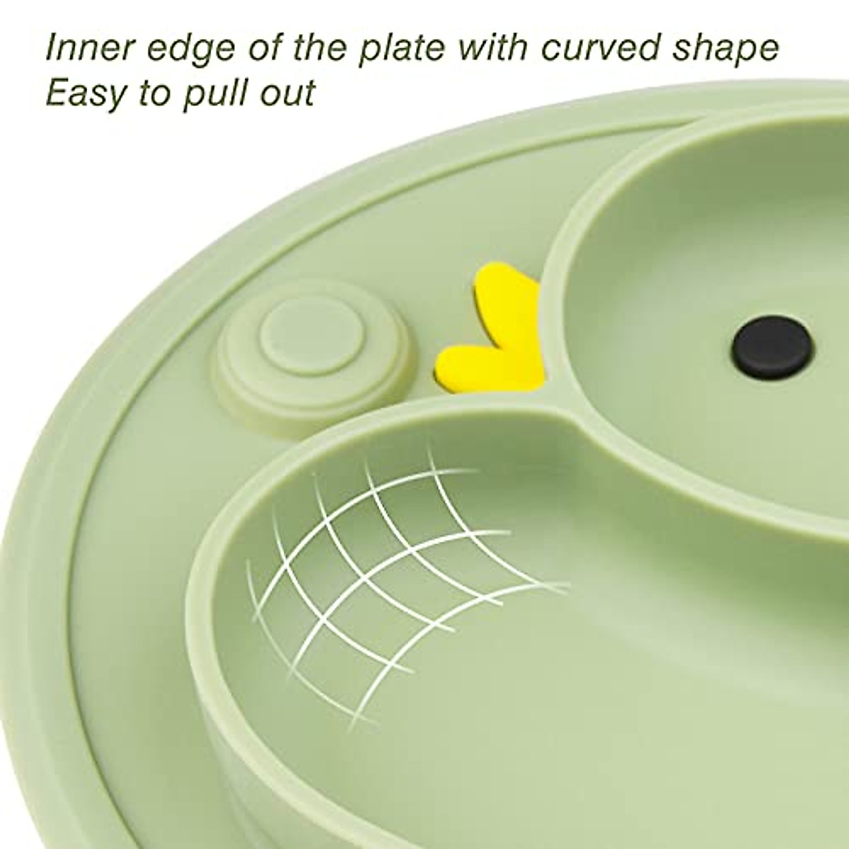 Lightening Corp Baby Plate Silicone Suction Toddler Plates, Divided Dishes for Toddler Kids, Self Feeding, BPA Free, Microwave and Dishwasher Safe (SP-21)