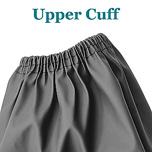 Yzurbu 2 Pairs Arm Sleeves Covers, PU Oversleeves Protector for Arm with Four-Needle Elastic Cuffs, Waterproof, Oilproof, Acid and Alkali Resistant