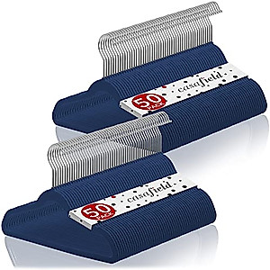 Casafield 100 Velvet Kid's Hangers - 14" Size for Children's Clothes - Royal Blue