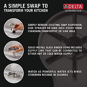 Delta Faucet Metal Glass Rinser for Kitchen Sinks, Kitchen Sink Accessories, Bar Glass Rinser, Champagne Bronze GR250-CZ