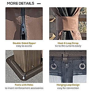 ZHYHSM-111 Hardtop Gazebo with Privacy Curtains Outdoor Canopy Gazebo with Aluminum Frame for Sun-Shade Gardens, Patios, Backyards