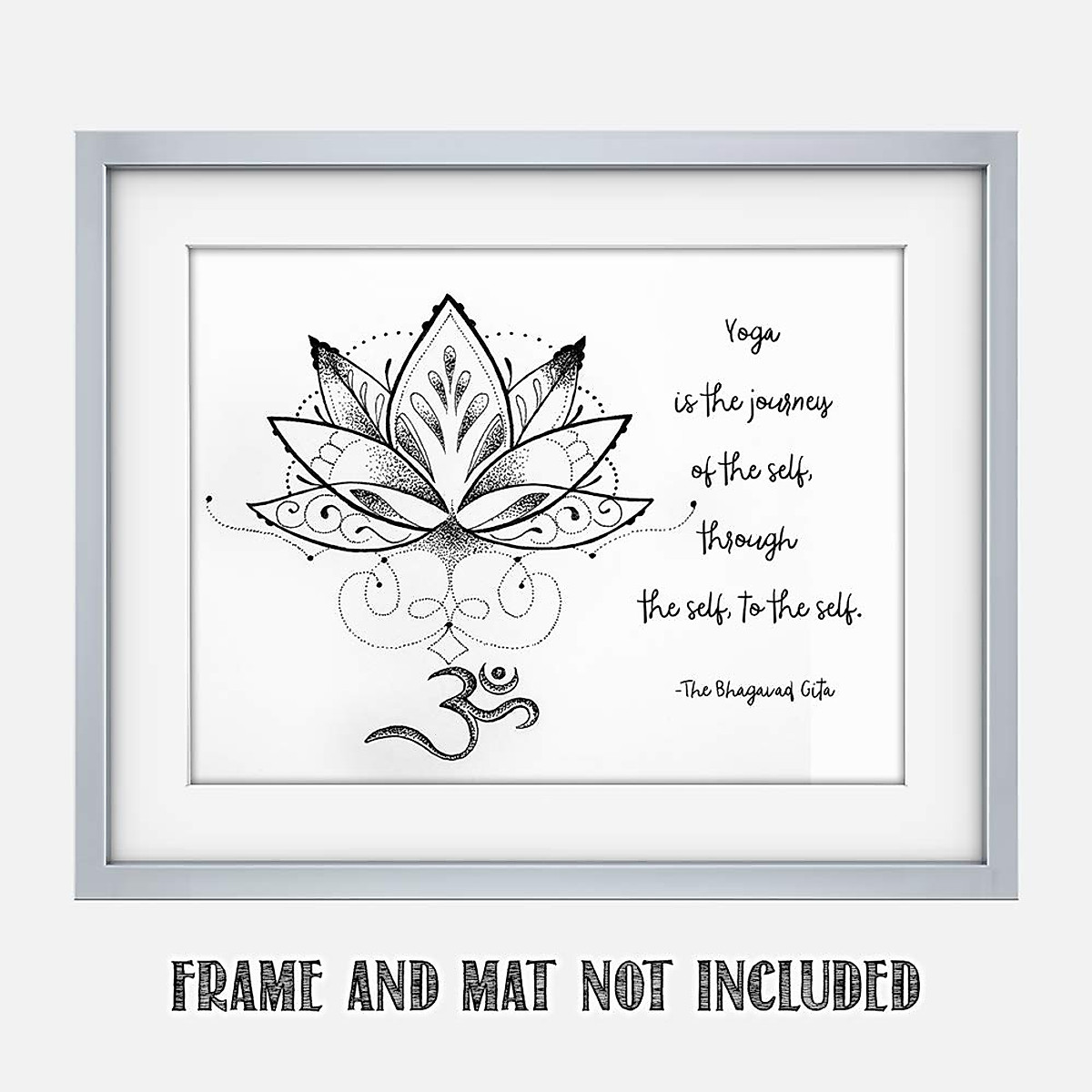 TJ Originals - Yoga is the Journey of the Self Spiritual Quote Decor , Spiritual Quote 11x14 Wall Art , Inspirational Poster Modern Home Art Decoration , Birthday Gifts for Women , Spiritual Quotes Wall Decor , Spiritual Quote Wall Decor , Printed in USA