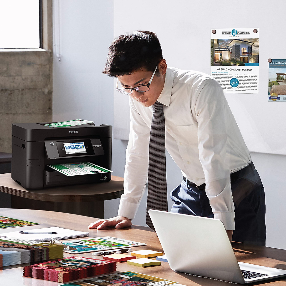 Epson Workforce Pro WF-4820 Wireless All-in-One Printer with Auto 2-Sided Printing, 35-Page ADF, 250-sheet Paper Tray and 4.3" Color Touchscreen (Renewed)