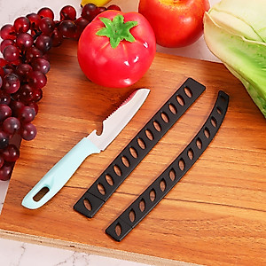 uxcell 10Pcs Knife Edge Guards Blade Protector Plastic Knife Edge Cover Sleeves Universal Blade Covers Knife Sheath for Kitchen, Black