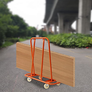 Eleeferri Drywall Cart 1600lbs Capacity Panel Dolly Steel Furniture Steel Panel Rolling Cart Carrier with Swivel Casters for Factory Warehouse Shopping Mall, Orange