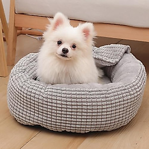 Warm Cozy Pet Sleeping Pad Winter Cat Nest Soft Breathable Cotton Bed for Small Dogs Keep Pet Warm Cozy Soft Plush Cat Bed Grey S