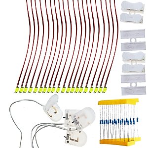 Ltvystore 28Pcs LED Pre Wired Emitting Diode White 12V Micro LED 0805 SMD LEDs & 3Volt Botton Cell Battery Case Holder & Quick Cable Connector