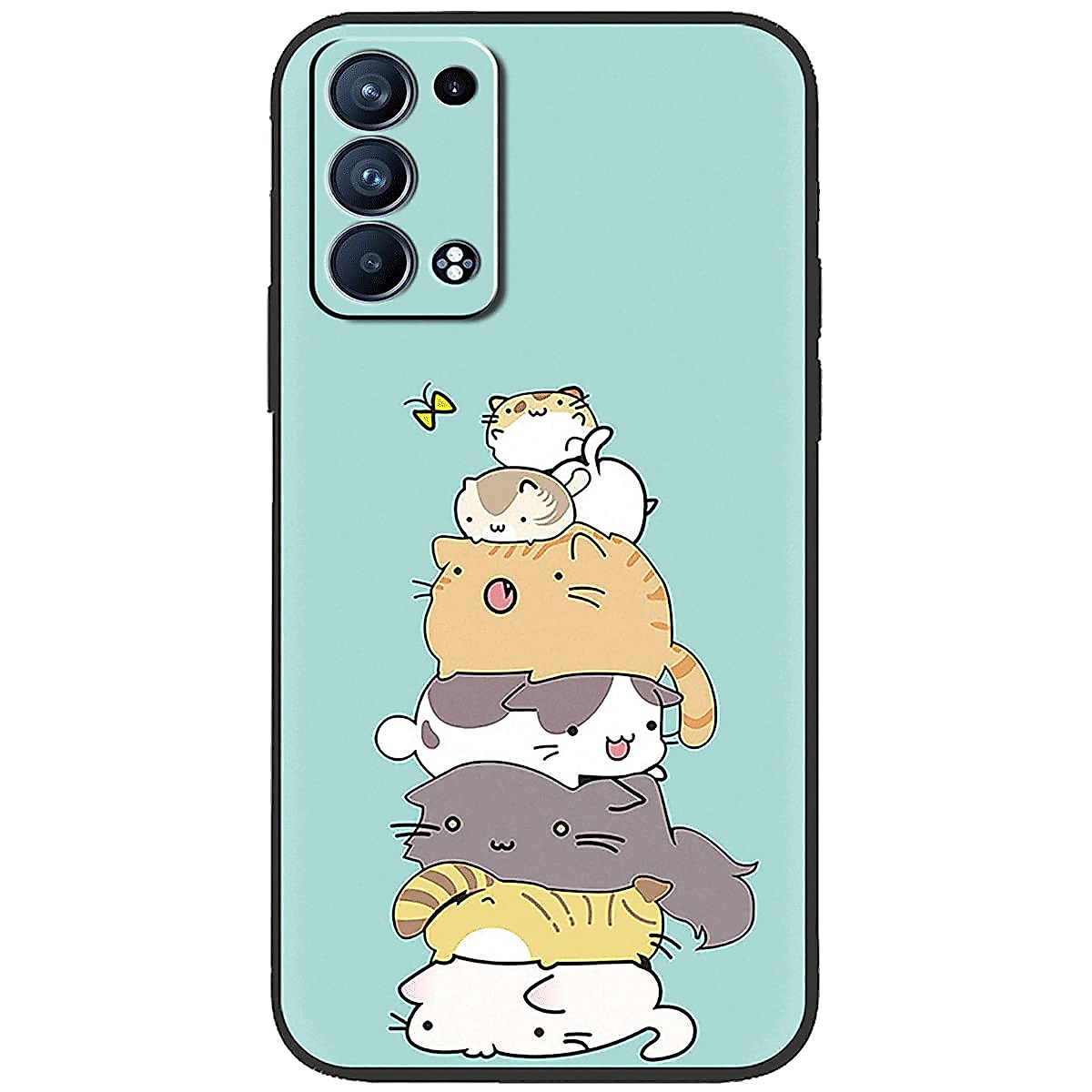 FZZSZS Case for Oppo Reno 6 Pro+ 5G,Soft Anti-Scratch Black Protective Shell Silicone Flexible TPU Phone Case Protection Cover for Oppo Reno 6 Pro+ 5G (6.55") - LLM39