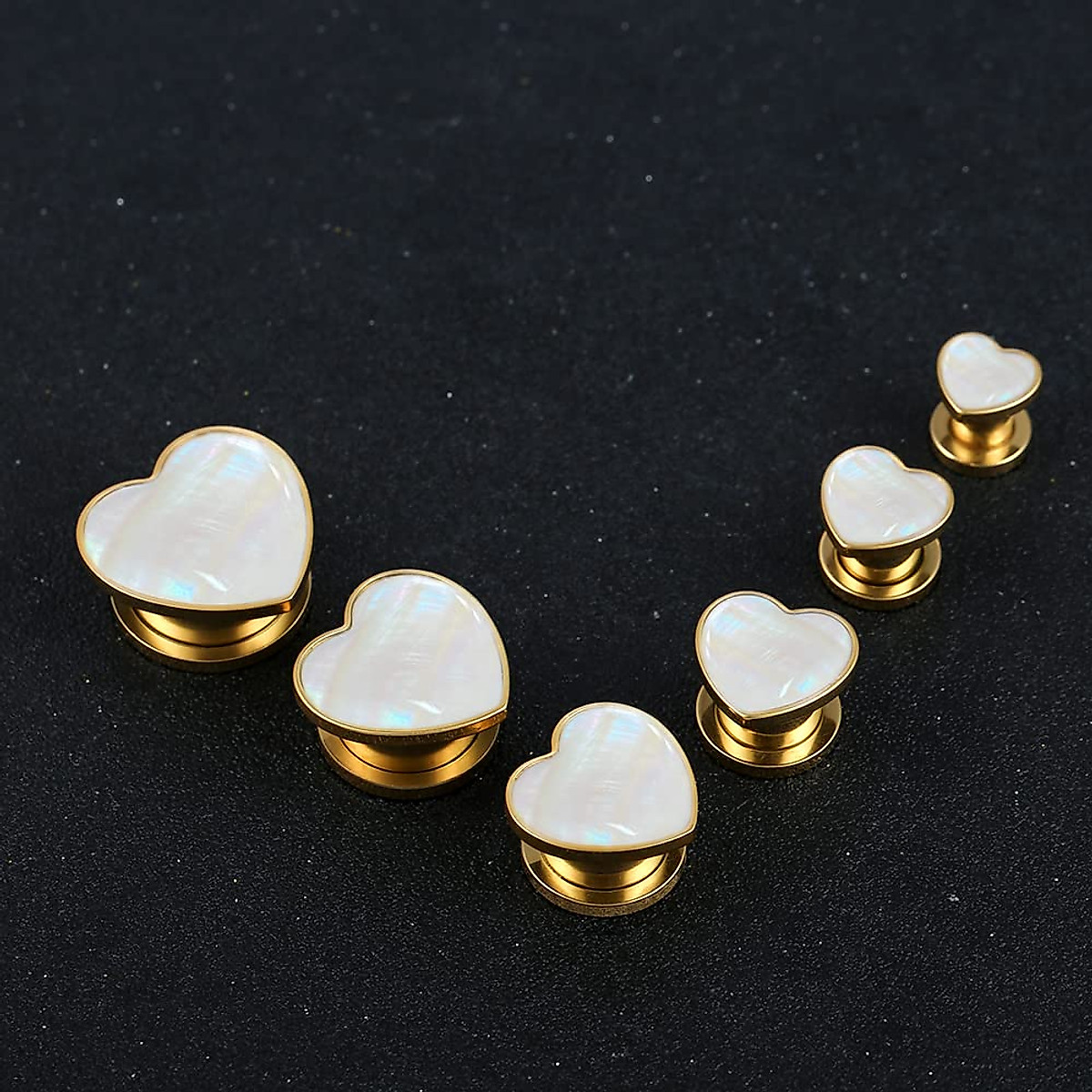 Casvort 2 PCS 10mm (00g) Hypoallergenic 316 Stainless Steel Gold Elegant Conch Screw Ear Tunnels Plugs Ear Gauges Stretcher Body Ear Piercings