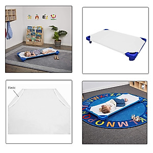 Standard Size Daycare/Pre-School Cot Sheet - Corner Elastic Loops Daycare Sheets - Children’s Naptime Cot Sheet - Breathable Microfiber Nap Sheet for Boys/Girls (Light Grey, 23" x 52" - Pack of 4)