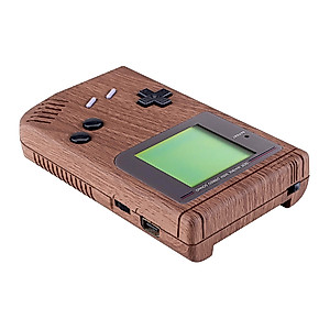 eXtremeRate Wood Grain Soft Touch Case Cover Replacement Full Housing Shell for Gameboy Classic 1989 GB DMG-01 Console with w/Screen Lens & Buttons Kit - Handheld Game Console NOT Included