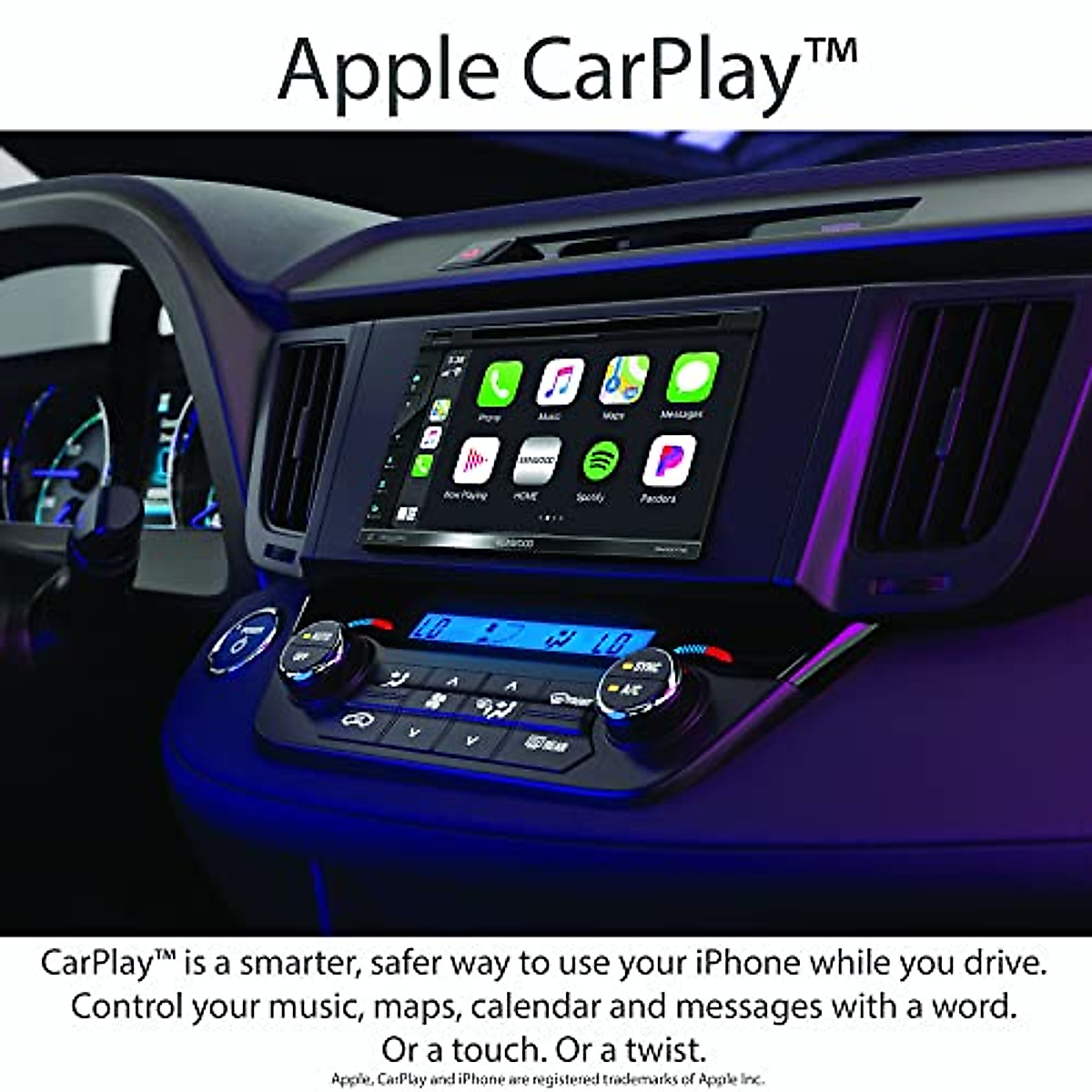 KENWOOD DNX577S 6.8" DVD Car Stereo, Garmin Navigation Built in, Inrix Traffic Service, CarPlay and Android Auto, Bluetooth, Four Camera Inputs