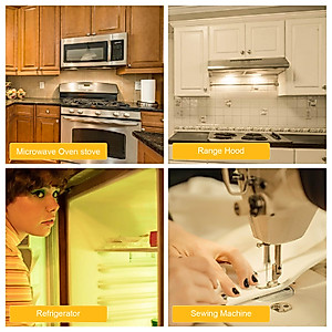 LFLAMPON KEI d28k 4w kel2812 Freezer Bulb kei d28m kel 2815 ac120v 3.8w Refrigerator Light Bulb 5304517886 Replacement E17 Intermediate Base Fridge Range Hood Over StoveLED Lamp, Warml White, 2-Pack