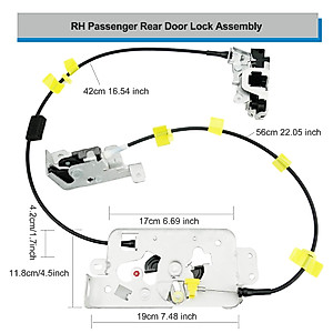 Door Lock Latch & Cable fit for Ford F-150 Extended Cab Pickup ONLY 2004 2005 2006 2007 2008, RH Passenger Upper and Lower Rear Side Latches Assembly, Replace 8L3Z-18264A00-B, 6L3Z-18264A00-B