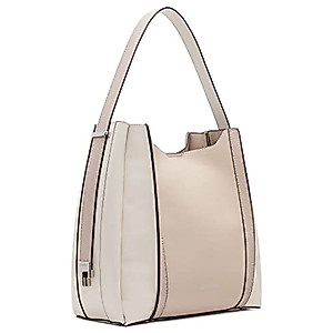 Calvin Klein Sahara Bucket Shoulder Bag, Mushroom/Mushroom/White