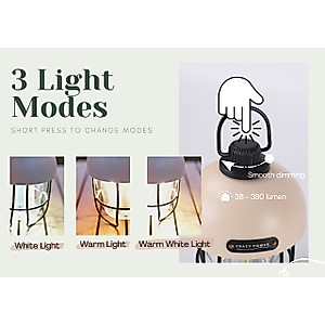 Crazy Power Camping Lantern Rechargeable LED Camping Light Premium Vintage Light 4500 mAh High Capacity Dimmable 3 Light Modes Waterproof for Camping Hiking Fishing Power Outages (CPG100 Apricot)