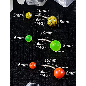 Boernfnso Belly button Rings 14g Plastic Belly Button Rings 35PCS Surgical Steel Belly Button Piercing Kit Cute Belly Button Rings Snake Belly Button Rings Banana Piercing Curved Barbell Jewelry 10mm