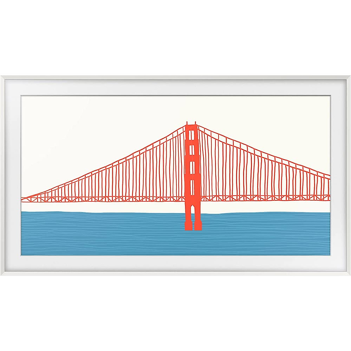 SAMSUNG QN65LS03AAFXZA 65 Inch The Frame QLED 4K Smart TV Bundle 65 inch The Frame Customizable Bezel Beveled White