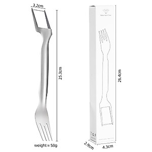 2-in-1 Stainless Steel Watermelon Fork Slicer Cutter - 2PC Double Pack, 2024 Upgrade, Dual Head Fruit Fork Slicer for Effortless Summer Fruit Cutting at Home, Parties, and Camping