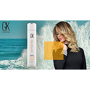 Global Keratin GK Hair Moisturizing Conditioner (10.1 fl.oz/300ml) -Silver Bombshell for Blonde and Gray Hair Removes Yellow Brassy Tones for Woman (280 ml/9.5 oz)