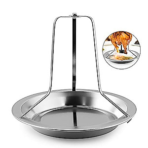 Vertical Stainless Steel Chicken Roaster Rack - Duck Holder Grill Stand Roasting, Sturdy BBQ Barbecue Tray for Oven, Cooking Grill Pan Tool