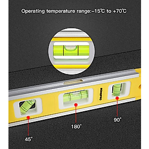 RONGPRO 9 Inch Torpedo Level, Magnetic Box Level with 45°/90°/180° Bubbles, Shock Resistant Bubble Level Tool for Measuring