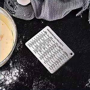 2PCS Professional Measurement Refrigerator Magnet in 18/8 Stainless Steel,Conversion Chart with Strong Magnet Backing