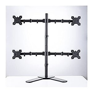 JKXWX Monitor Arm Quad Four Monitor Mount Stand, Height Adjustable Free Standing 4 Screen Mount, Steel Monitor Desk Mount Bracket Fits Monitors Up to 32 Inches Monitor Mount Stand Monitor Arm