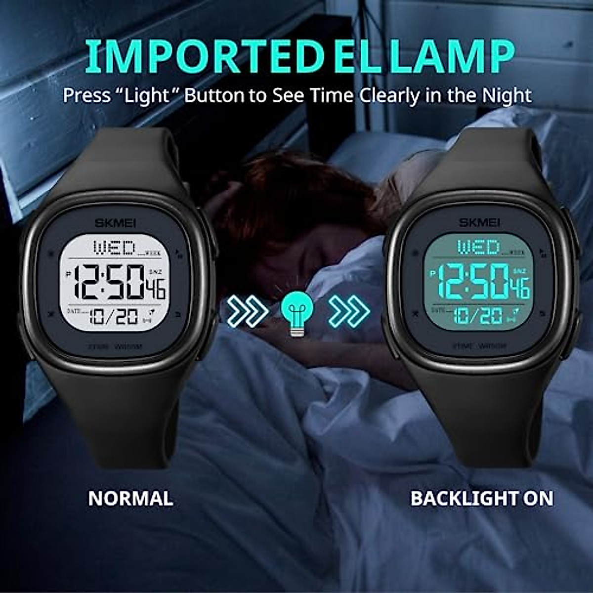 CakCity Mens Womens Digital Watch Black Waterproof Digital Watches for Women Stopwatch Wrist Watch Square Face Sport Watch for Unisex