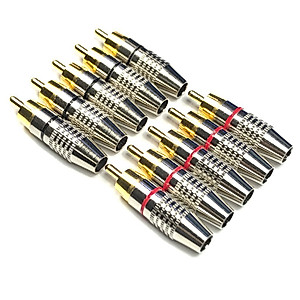 CESS RCA Plug Solder Gold Audio Video Connectors (10 Pack)