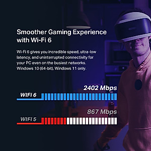 TP-Link WiFi 6 PCIe WiFi Card for Desktop PC AX3000 (Archer TX55E), Bluetooth 5.2, WPA3, 802.11ax Dual Band Wireless Adapter with MU-MIMO, Ultra-Low Latency, Supports Windows 11, 10 (64bit) Only