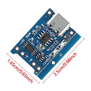 Alinan 5pcs TP4056 Charging Module Type C USB Lithium Battery Charging Board BMS 5V 1A Li-ion Micro USB Charge Module Protection with 5pcs 3.7V 18650 Battery Holder Bundle with Wire